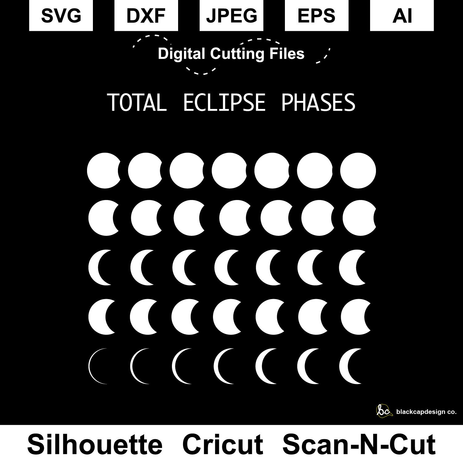 Moon Phase SVG Total Eclipse SVG - Etsy