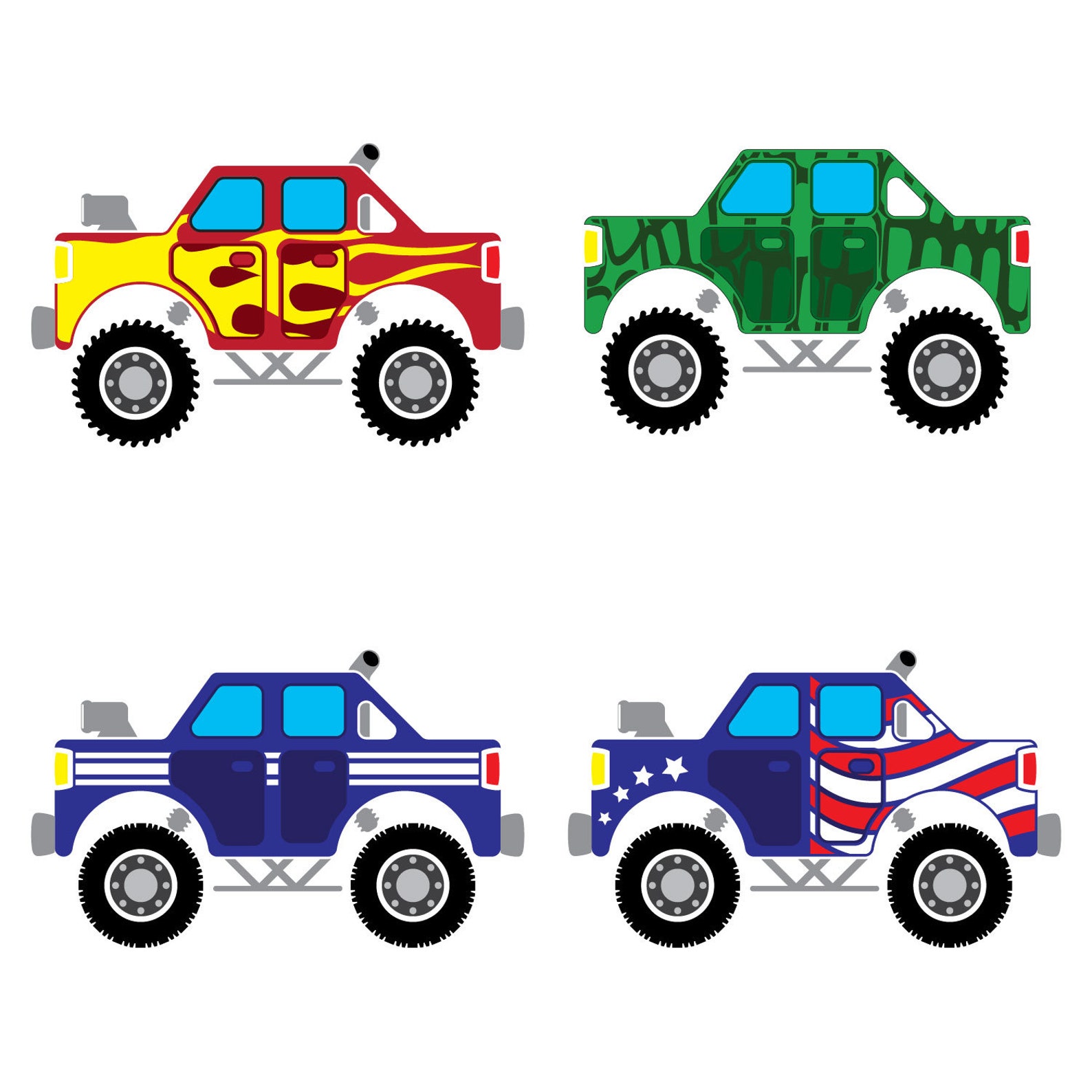 Monster Trucks Cut File - Etsy