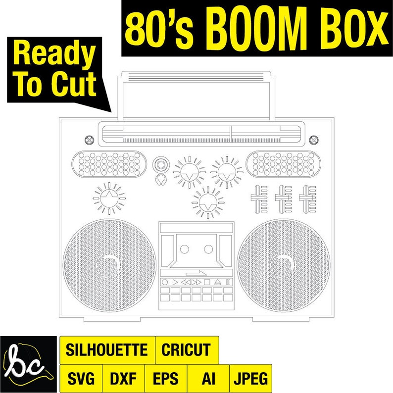 Boom Box 1980's Retro SVG Cut File - Etsy