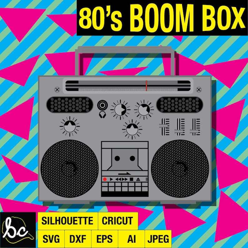 Boom Box 1980's Retro SVG Cut File - Etsy