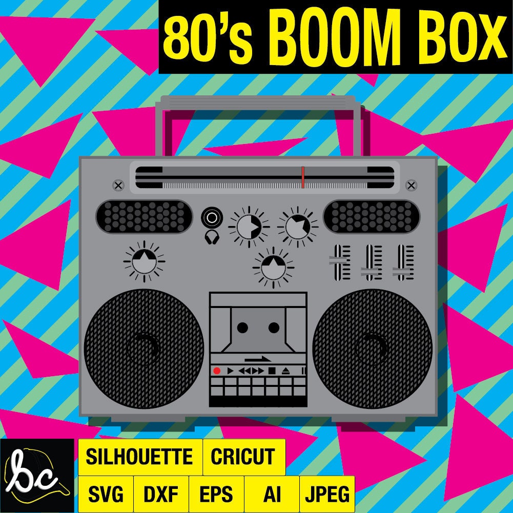 Boom Box 1980's Retro SVG Cut File - Etsy
