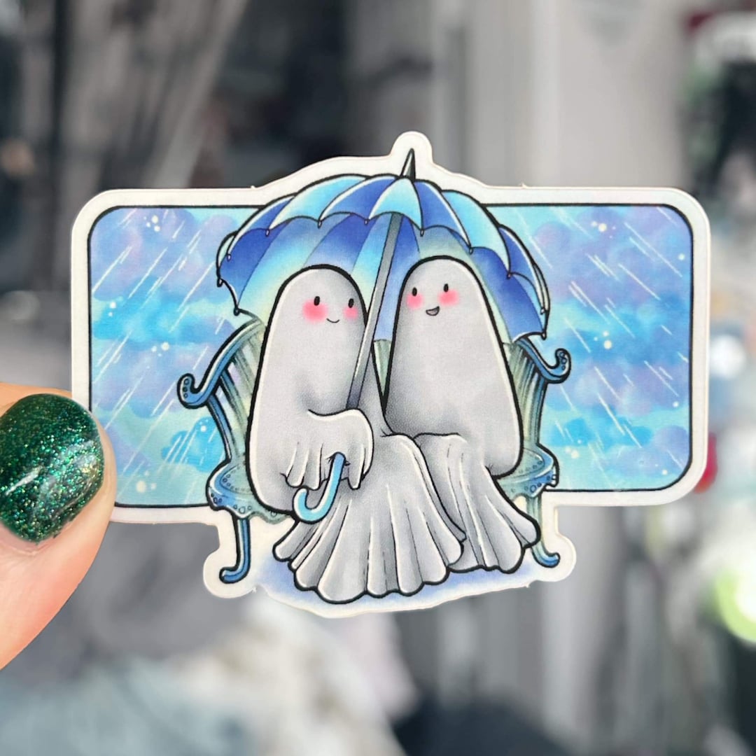 Cute Rain Ghosts Vinyl Sticker - Etsy