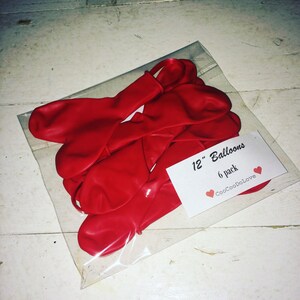 6 X12 Red Heart Balloons With String Valentine Love Wedding Party ...