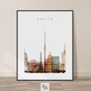 Dublin Art Print, Dublin Watercolor Poster, Dublin Skyline, Travel ...