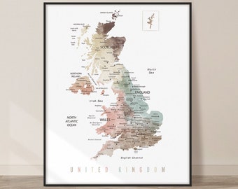 Uk Map Art - Etsy UK