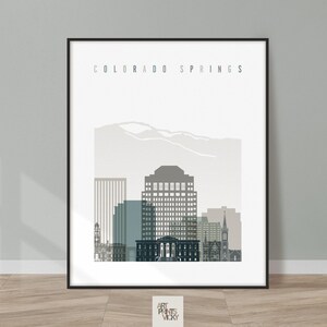 Colorado Springs Skyline Print Colorado Springs Wall Art - Etsy