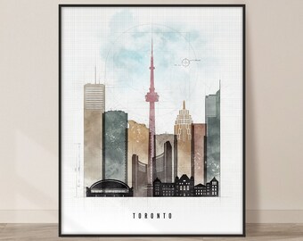 Toronto Skyline Wall Art - Etsy