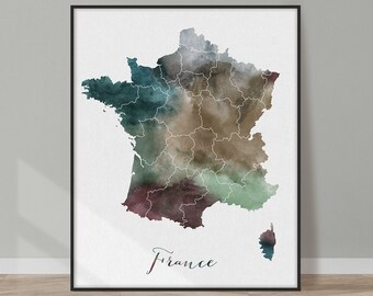 France Map Poster - Etsy UK