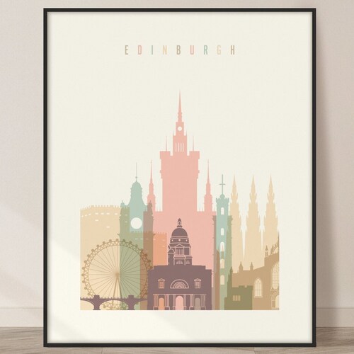 Edinburgh Skyline Print Wall Art Poster Edinburgh Scotland - Etsy