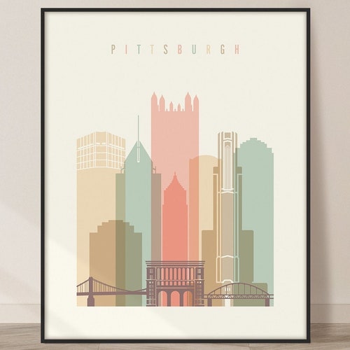 Pittsburgh Poster Pittsburgh Wall Art Pittsburgh Art Print - Etsy
