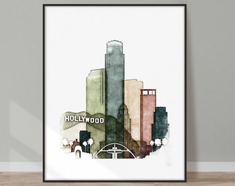 Los Angeles Skyline Drawing - Etsy