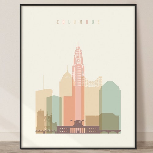 Columbus Poster Columbus Wall Art Columbus Art Print - Etsy