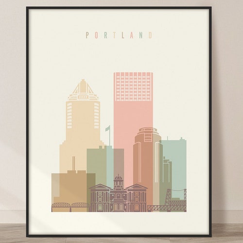 Portland Oregon Skyline Poster Art Print Oregon OR Item T4432 - Etsy