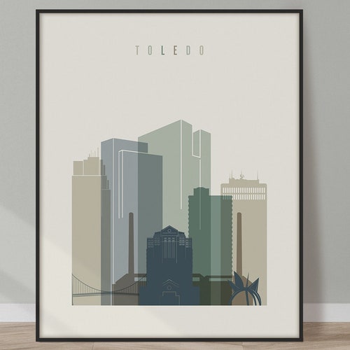 Toledo Ohio Skyline Poster Print: Wall Art Choose a Size - Etsy