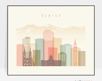 Denver skyline | Etsy