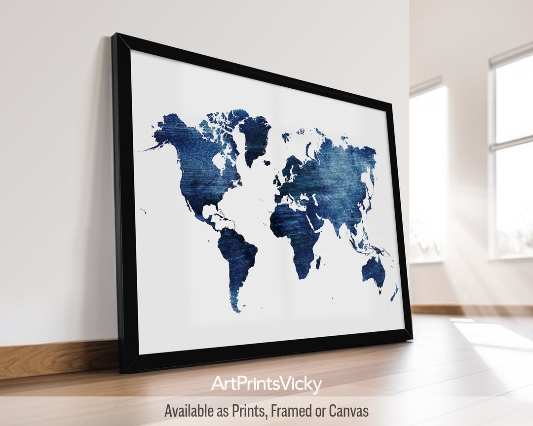 World Map Poster Print Personalised Gifts Wall Art Decor for Home and ...