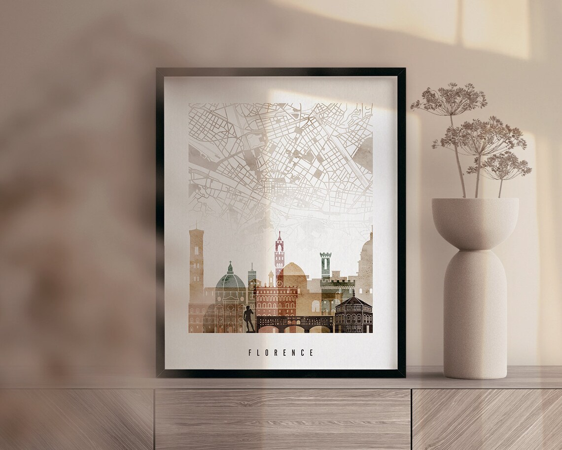 Florence City Map Poster Florence Map Art Print Florence - Etsy