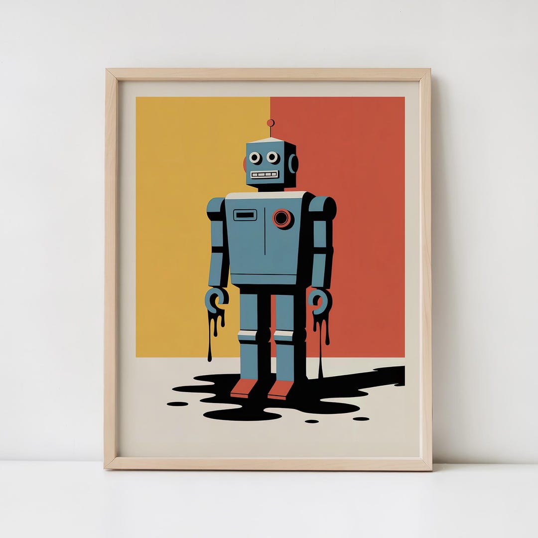 Retro Robot Toy Pop Art Print: Nostalgic Wall Decor - Etsy