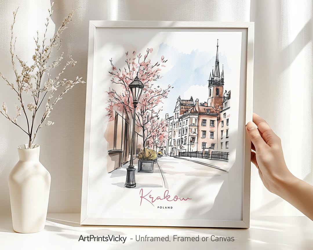 Krakow Poland Art Poster, Drawing Print, Home and Office Decor - Etsy