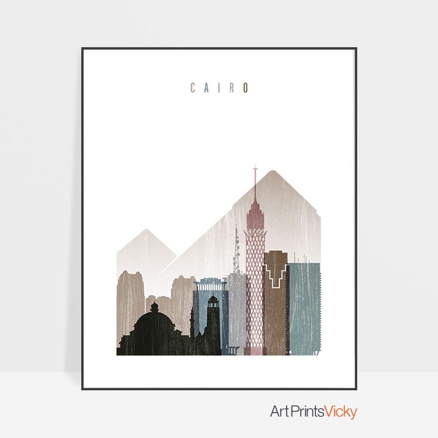 Cairo art print Cairo skyline Poster Wall art Travel | Etsy