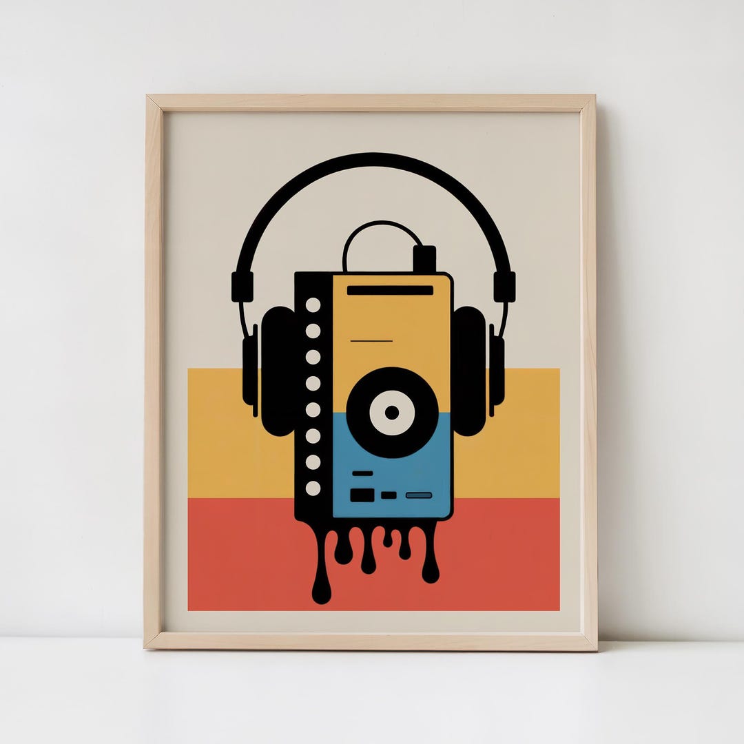 Retro Portable Music Player Art Print, Pop Art Poster - Etsy