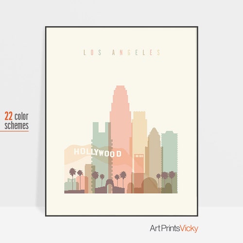 Los Angeles City Poster | Etsy