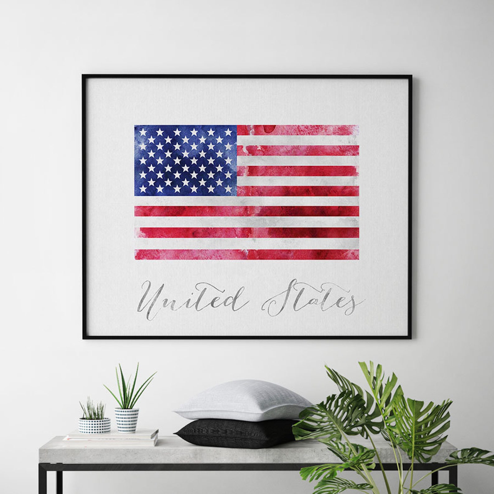 United States of America flag print American flag poster | Etsy