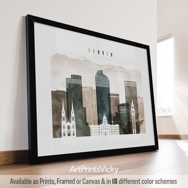 Denver Skyline - Etsy