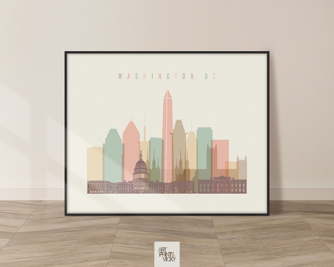 Washington DC Art Print Washington DC Skyline Poster - Etsy