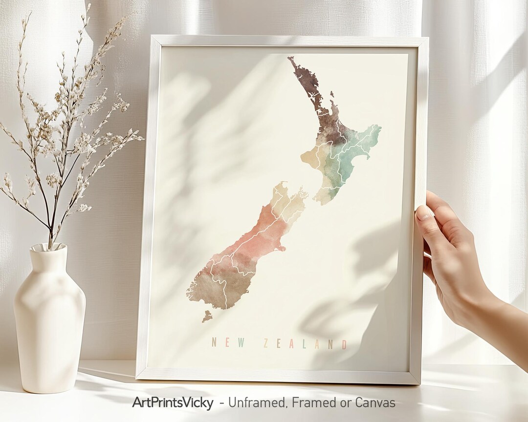 New Zealand Map Poster Print | Personalised Gifts Wall Art | Decor for ...