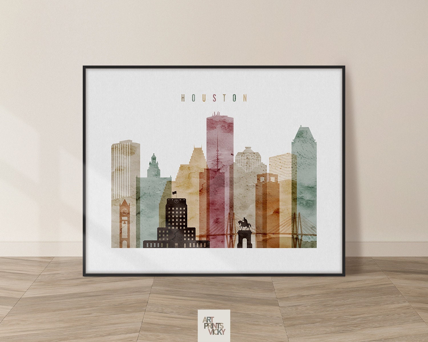 TX Print Houston Print Digital Download Houston Art Houston City Wall ...