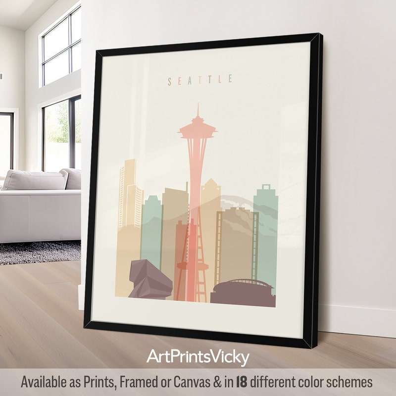 Seattle Poster - Etsy