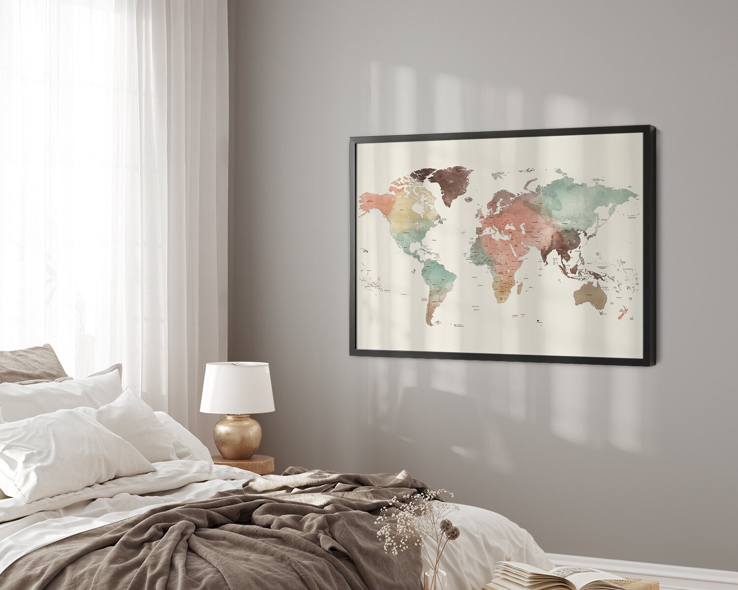 World Map World Map Poster World Map Wall Art Detailed - Etsy UK