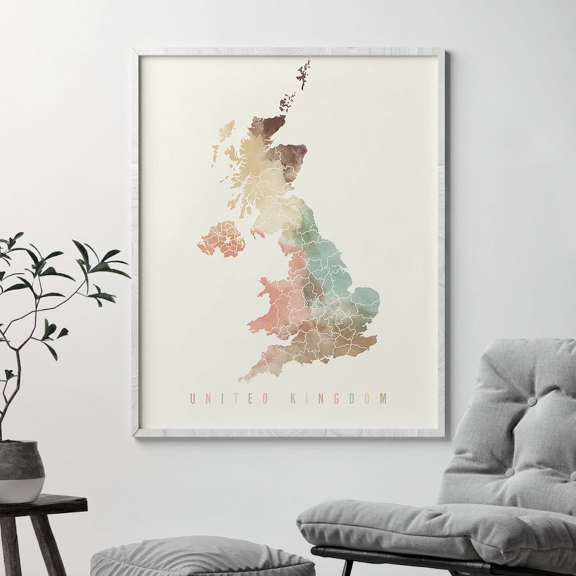 Map of United Kingdom UK map poster United Kingdom art | Etsy