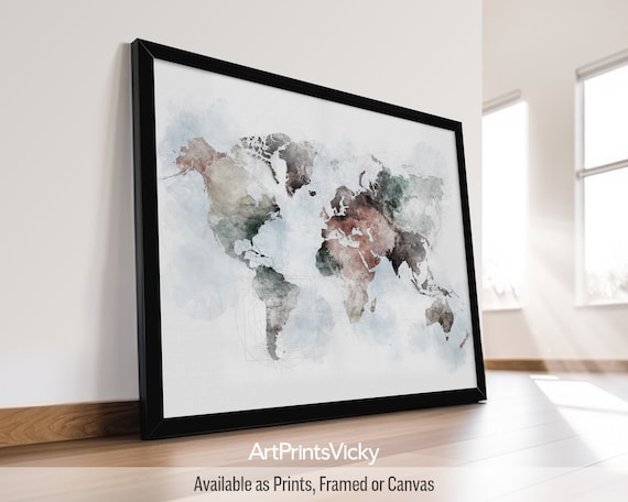 World Map Poster Framed