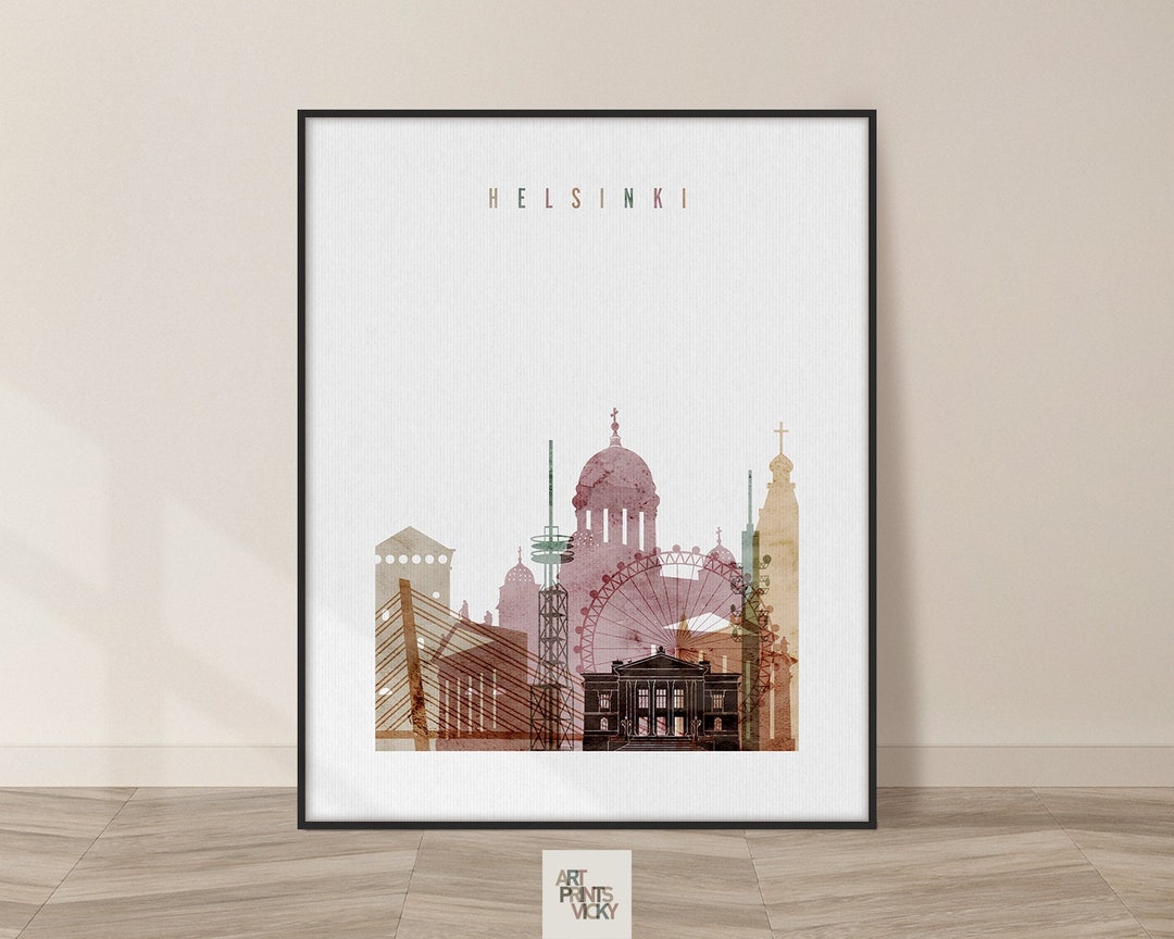 Helsinki Print Helsinki Wall Art Poster Helsinki Skyline - Etsy