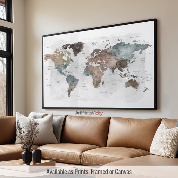 World Map Poster - Etsy