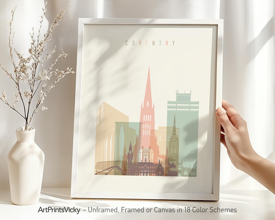 Coventry City Poster, England Skyline Print, Travel Wall Art - Etsy
