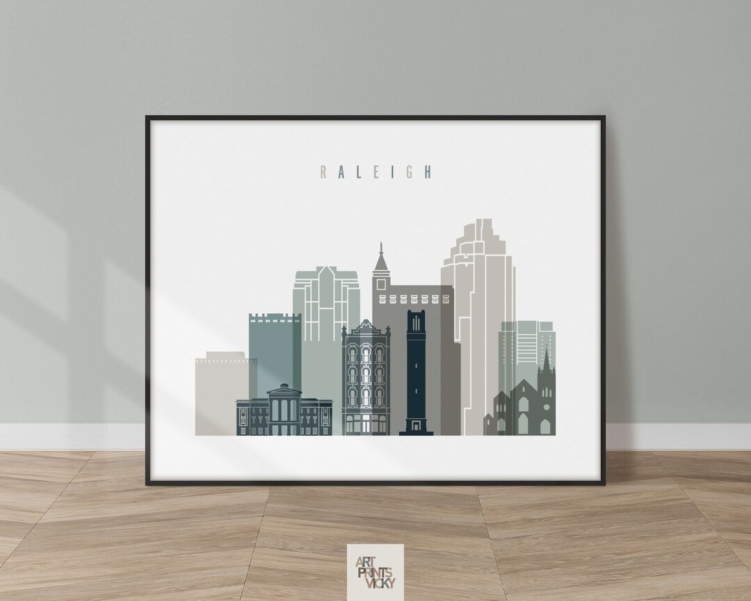 Raleigh Print City Poster Travel Art - Etsy