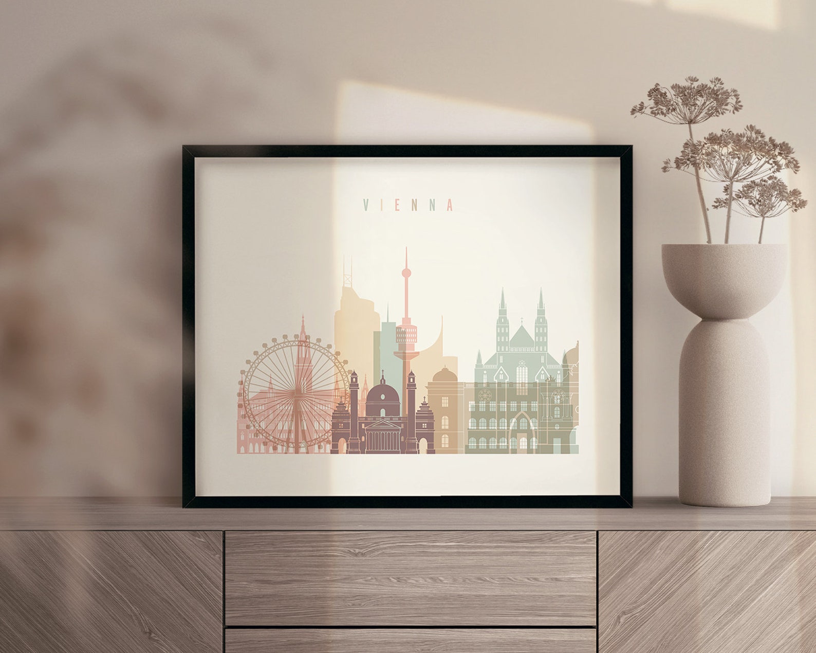 Vienna Print Poster Wall Art Vienna Skyline Austria | Etsy
