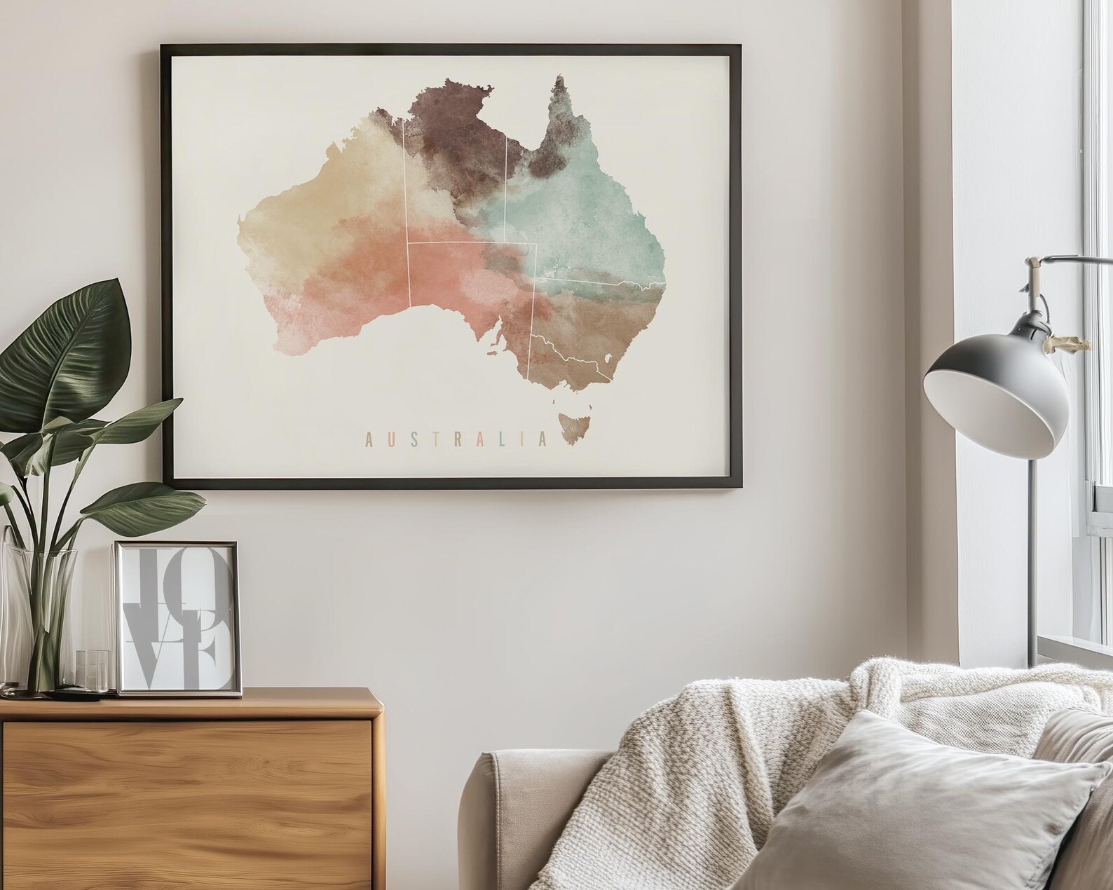 Australia Map Poster Print, Personalised Gifts Wall Art, Home and ...