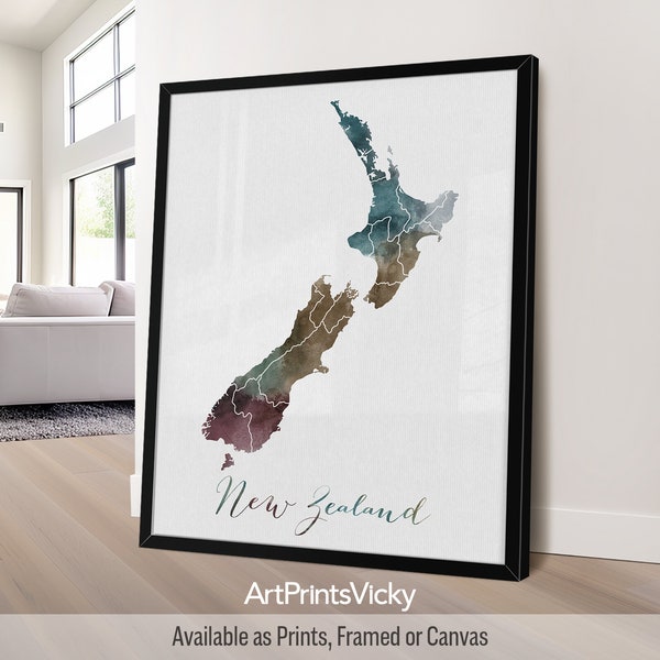 New Zealand Map - Etsy