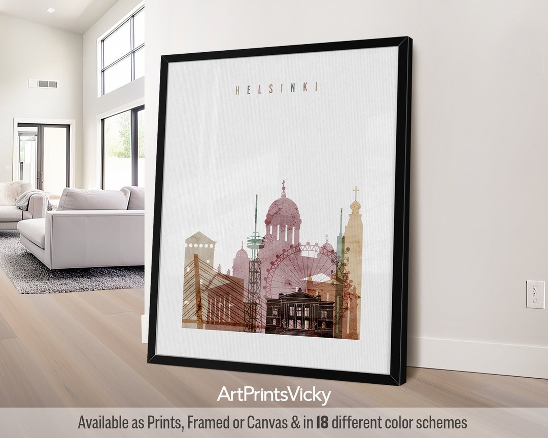 Helsinki Print, Helsinki Wall Art Poster, Finland Cityscape, Travel ...