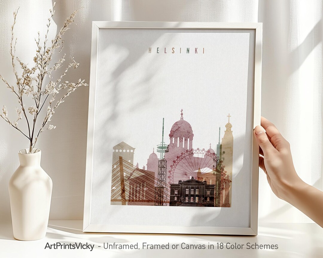 Helsinki Print, Helsinki Wall Art Poster, Finland Cityscape, Travel ...
