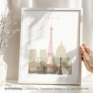 Paris Skyline Poster, Print, Paris Wall Art, City Prints, Travel Gift ...