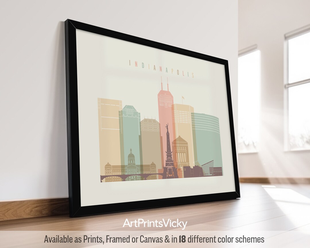 Indianapolis Skyline Poster, Indy Print, Indiana Wall Art, Travel ...