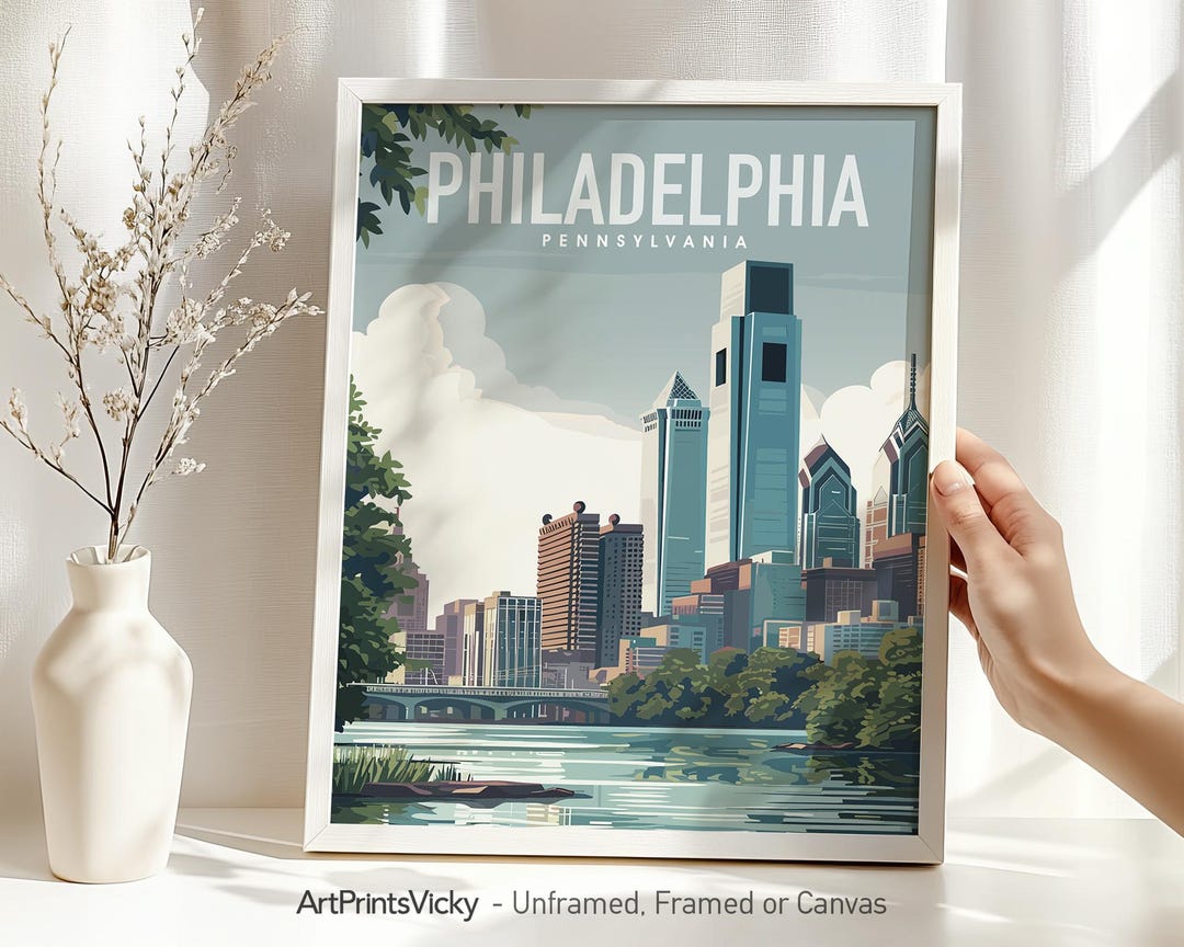Philadelphia Skyline Print Philadelphia Wall Art Poster Philadelphia ...