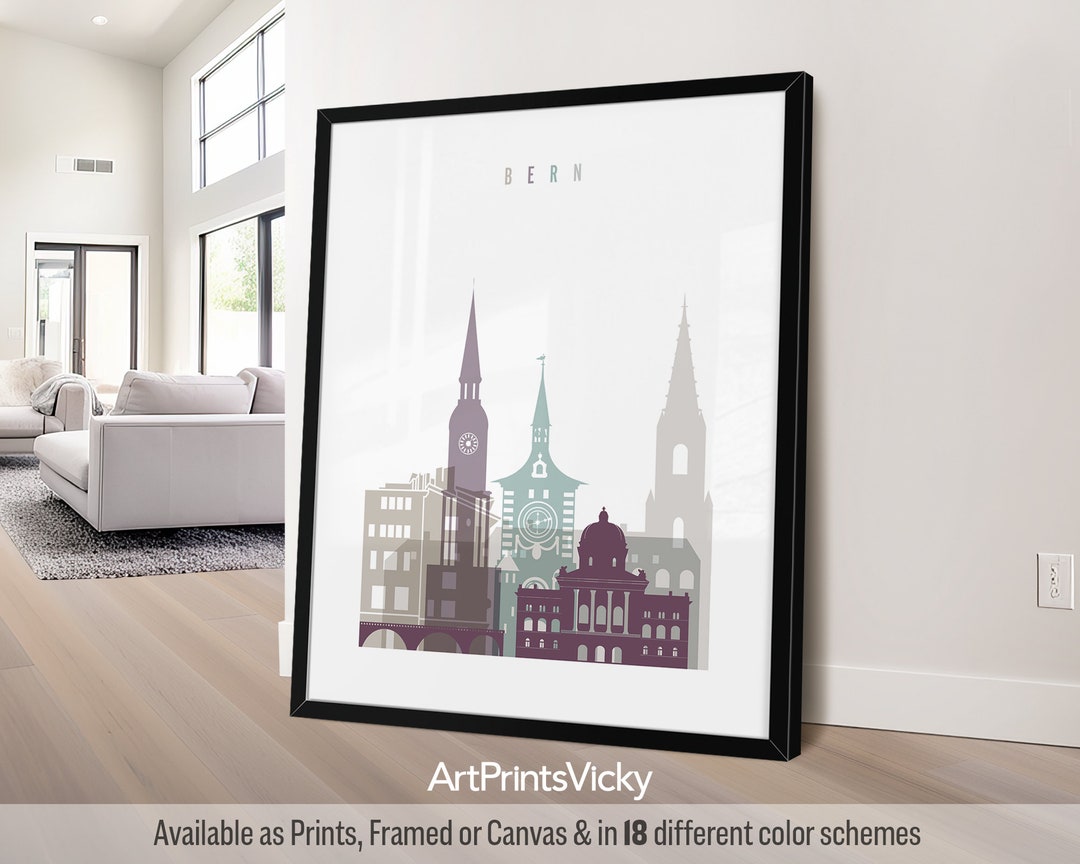 Bern Poster Bern Poster Wall Art Switzerland Cityscape - Etsy