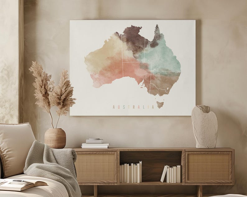 Australia Map Poster Print, Personalised Gifts Wall Art, Home and ...