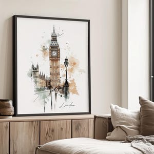 London Wall Art Drawing London Print London Poster Artprintsvicky - Etsy